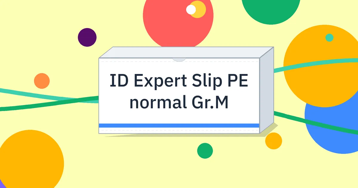 Symbolbild: Packung mit der Aufschrift ID Expert Slip PE normal Gr.M (PZN 04676007) – Verfügbarkeit und Bezug in Apotheken in Frankfurt am Main