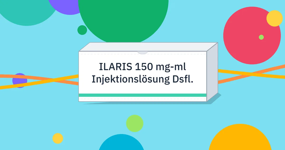 Symbolbild: Packung mit der Aufschrift ILARIS 150 mg-ml Injektionslösung Dsfl. (PZN 18882213) – Verfügbarkeit und Bezug in Apotheken in Frankfurt am Main