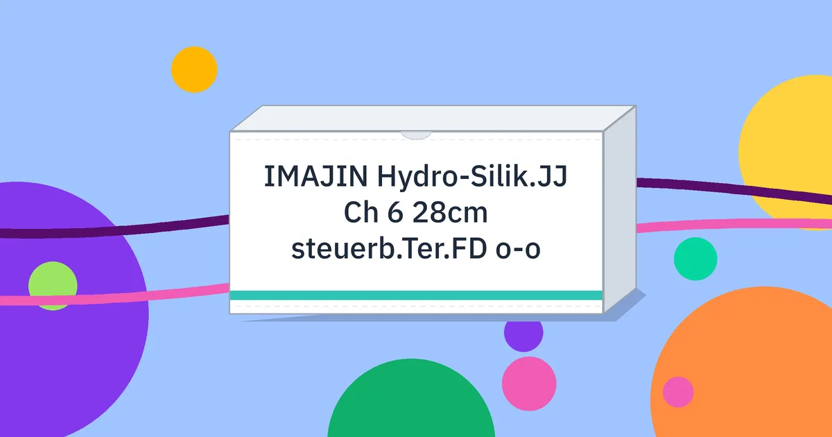 Symbolbild: Packung mit der Aufschrift IMAJIN Hydro-Silik.JJ Ch 6 28cm steuerb.Ter.FD o-o (PZN 17999031) – Verfügbarkeit und Bezug in Apotheken in Frankfurt am Main