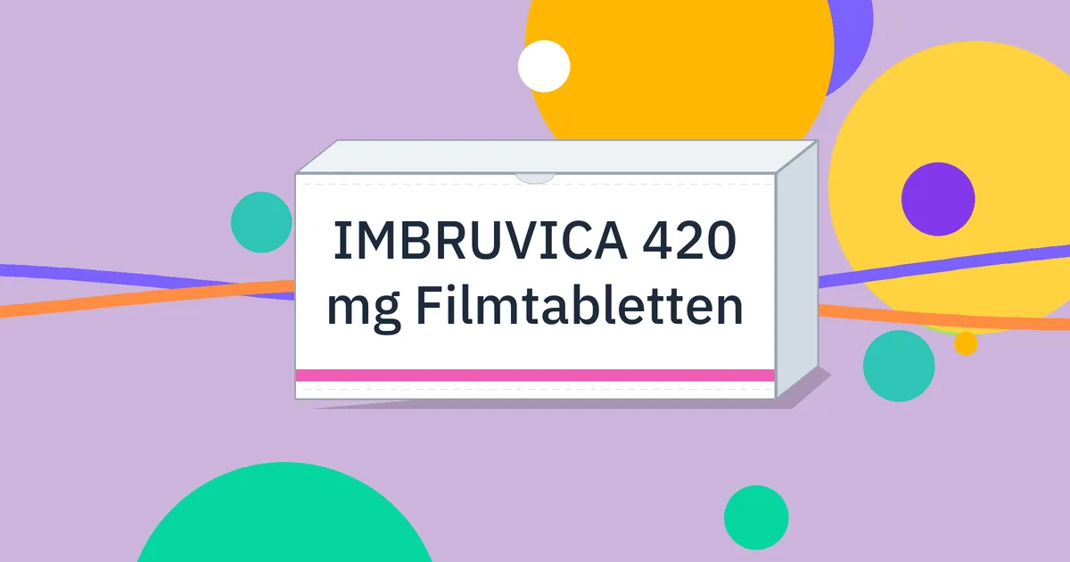 Symbolbild: Packung mit der Aufschrift IMBRUVICA 420 mg Filmtabletten (PZN 18831606) – Verfügbarkeit und Bezug in Apotheken in Frankfurt am Main