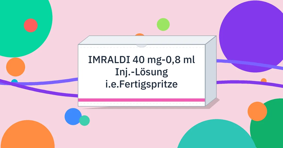 Symbolbild: Packung mit der Aufschrift IMRALDI 40 mg-0,8 ml Inj.-Lösung i.e.Fertigspritze (PZN 15374203) – Verfügbarkeit und Bezug in Apotheken in Frankfurt am Main