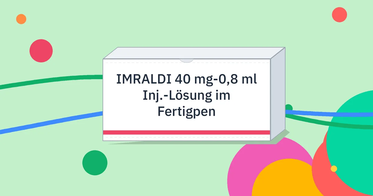 Symbolbild: Packung mit der Aufschrift IMRALDI 40 mg-0,8 ml Inj.-Lösung im Fertigpen (PZN 16623660) – Verfügbarkeit und Bezug in Apotheken in Frankfurt am Main