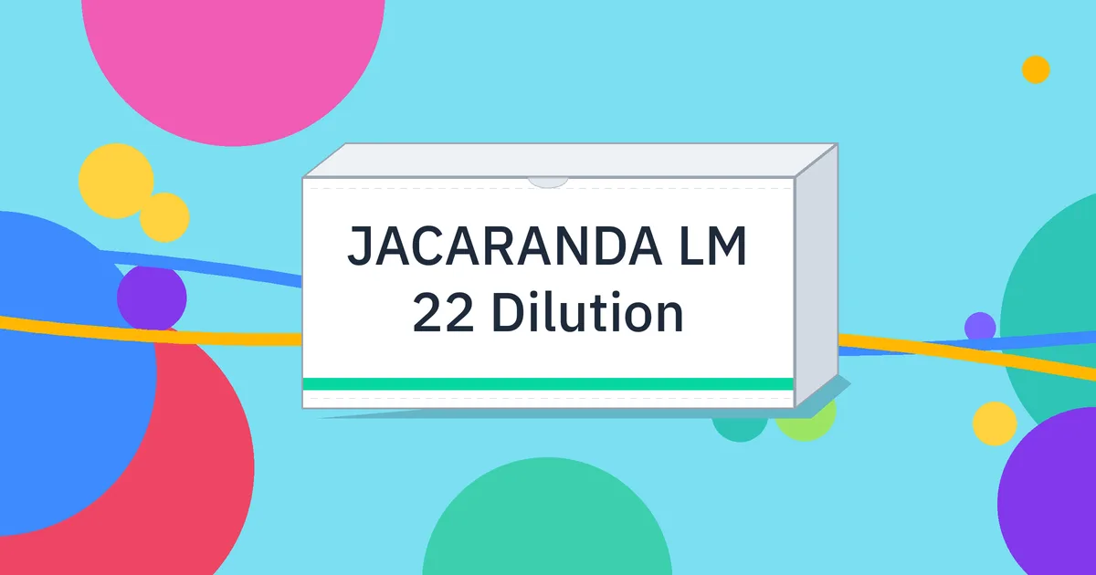 Symbolbild: Packung mit der Aufschrift JACARANDA LM 22 Dilution (PZN 13561510) – Verfügbarkeit und Bezug in Apotheken in Frankfurt am Main