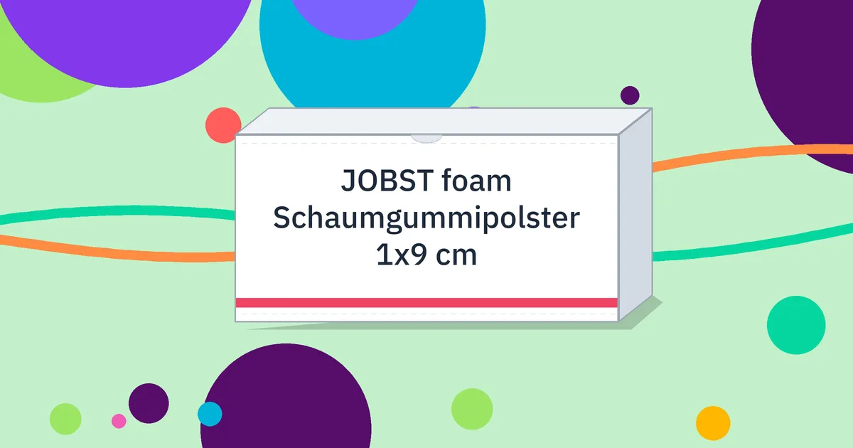 Symbolbild: Packung mit der Aufschrift JOBST foam Schaumgummipolster 1x9 cm (PZN 00775735) – Verfügbarkeit und Bezug in Apotheken in Frankfurt am Main