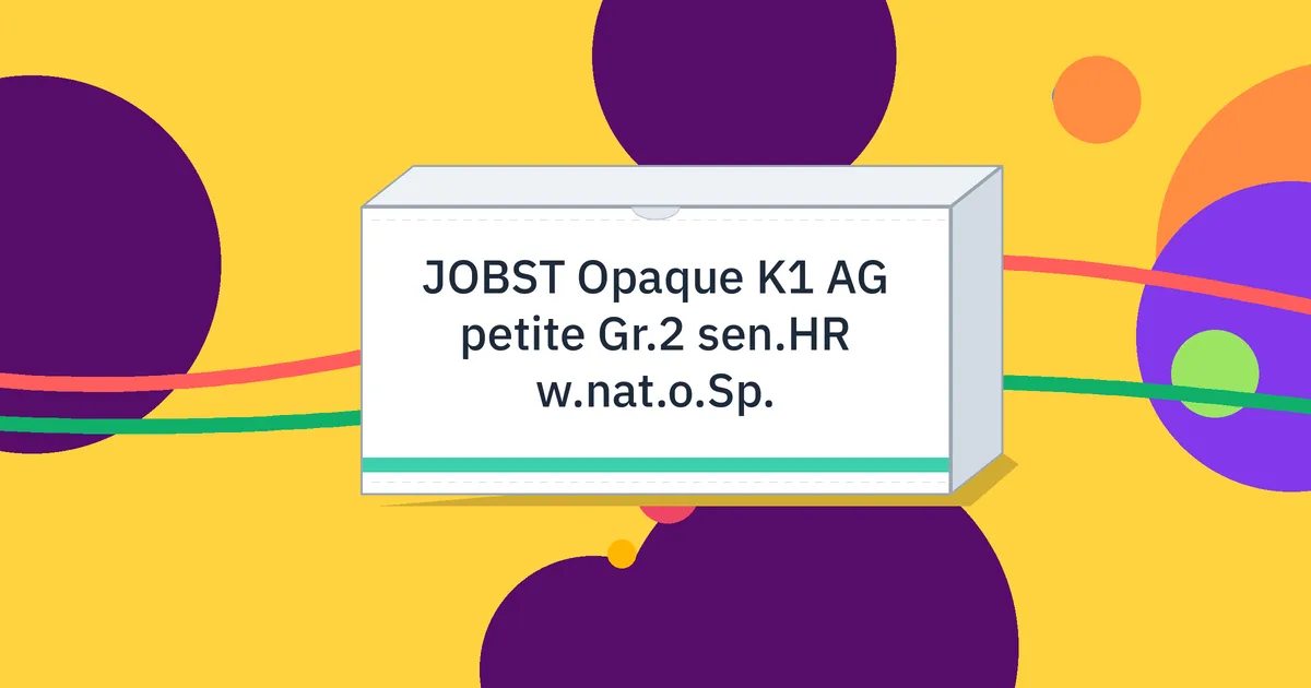 Symbolbild: Packung mit der Aufschrift JOBST Opaque K1 AG petite Gr.2 sen.HR w.nat.o.Sp. (PZN 13089361) – Verfügbarkeit und Bezug in Apotheken in Frankfurt am Main