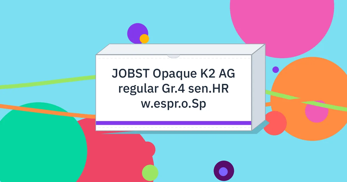 Symbolbild: Packung mit der Aufschrift JOBST Opaque K2 AG regular Gr.4 sen.HR w.espr.o.Sp (PZN 16282489) – Verfügbarkeit und Bezug in Apotheken in Frankfurt am Main