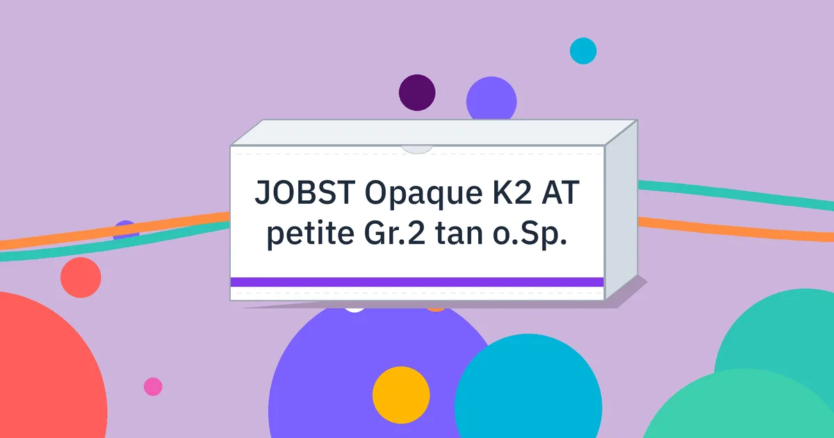 Symbolbild: Packung mit der Aufschrift JOBST Opaque K2 AT petite Gr.2 tan o.Sp. (PZN 16291152) – Verfügbarkeit und Bezug in Apotheken in Frankfurt am Main