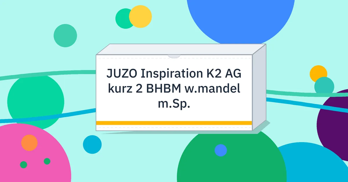 Symbolbild: Packung mit der Aufschrift JUZO Inspiration K2 AG kurz 2 BHBM w.mandel m.Sp. (PZN 14883486) – Verfügbarkeit und Bezug in Apotheken in Frankfurt am Main
