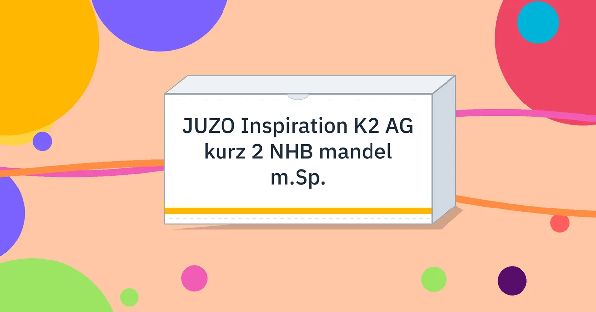 Symbolbild: Packung mit der Aufschrift JUZO Inspiration K2 AG kurz 2 NHB mandel m.Sp. (PZN 14921028) – Verfügbarkeit und Bezug in Apotheken in Frankfurt am Main