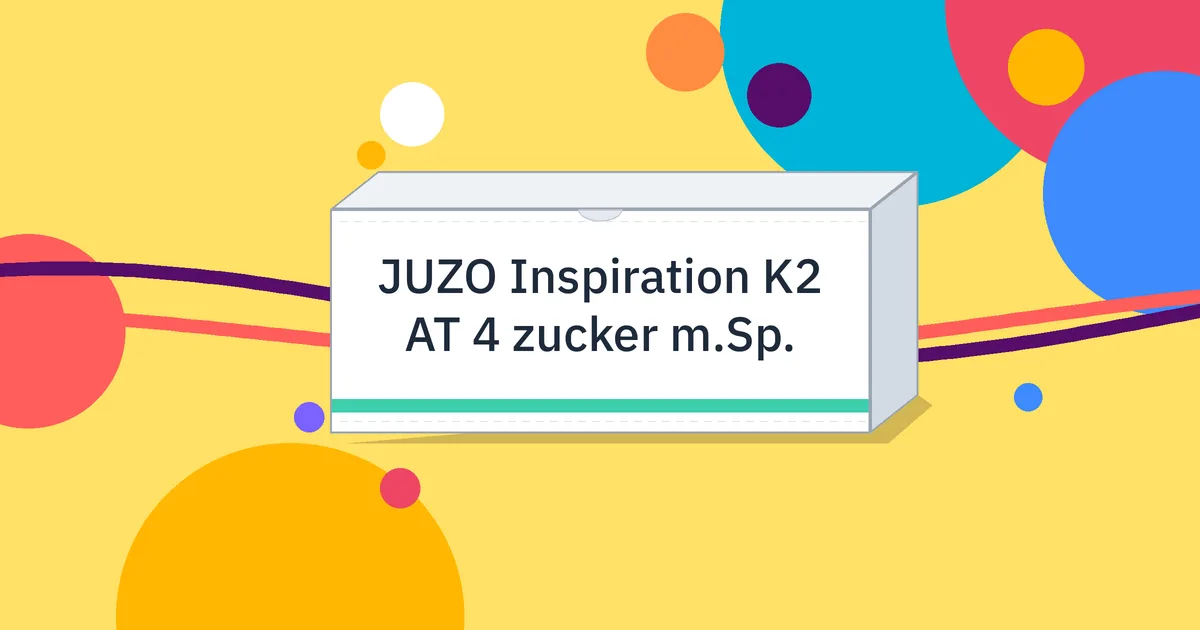 Symbolbild: Packung mit der Aufschrift JUZO Inspiration K2 AT 4 zucker m.Sp. (PZN 14926801) – Verfügbarkeit und Bezug in Apotheken in Frankfurt am Main