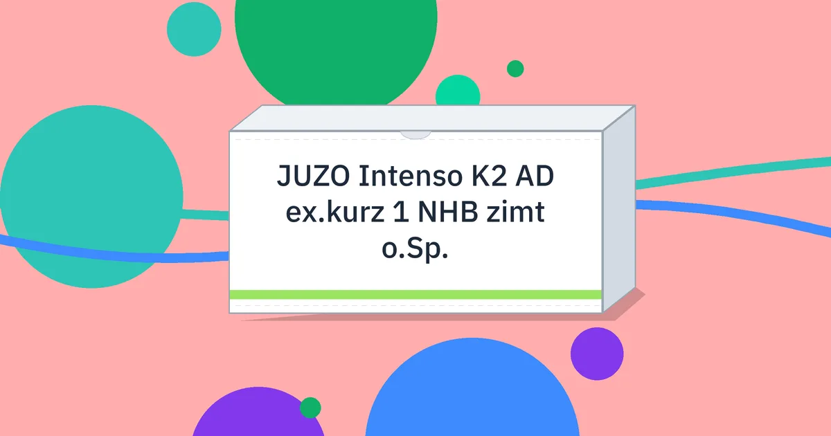 Symbolbild: Packung mit der Aufschrift JUZO Intenso K2 AD ex.kurz 1 NHB zimt o.Sp. (PZN 18622009) – Verfügbarkeit und Bezug in Apotheken in Frankfurt am Main