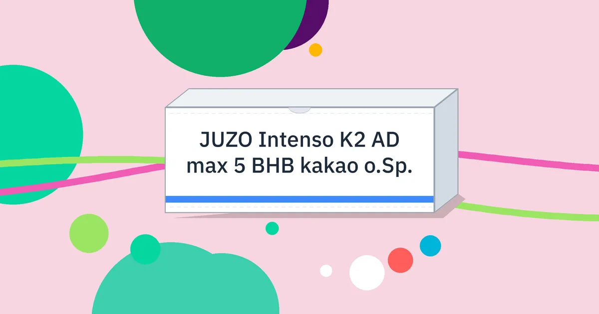 Symbolbild: Packung mit der Aufschrift JUZO Intenso K2 AD max 5 BHB kakao o.Sp. (PZN 18627113) – Verfügbarkeit und Bezug in Apotheken in Frankfurt am Main