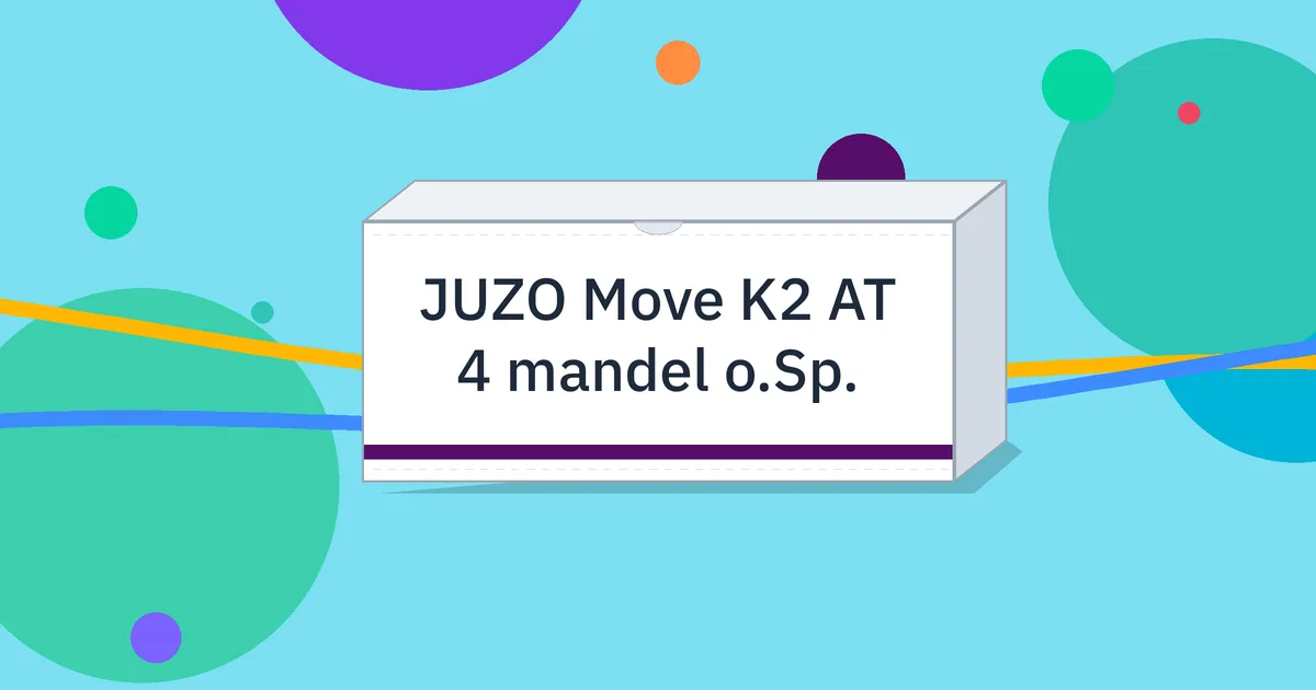Symbolbild: Packung mit der Aufschrift JUZO Move K2 AT 4 mandel o.Sp. (PZN 20669343) – Verfügbarkeit und Bezug in Apotheken in Frankfurt am Main