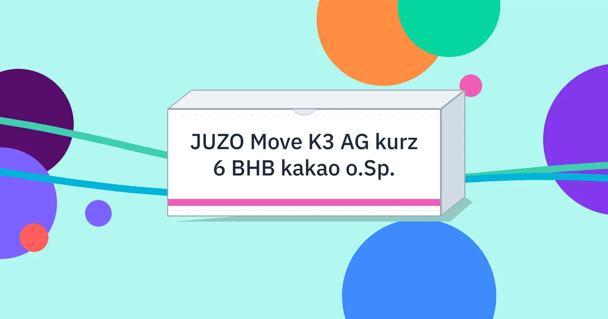 Symbolbild: Packung mit der Aufschrift JUZO Move K3 AG kurz 6 BHB kakao o.Sp. (PZN 18593609) – Verfügbarkeit und Bezug in Apotheken in Frankfurt am Main