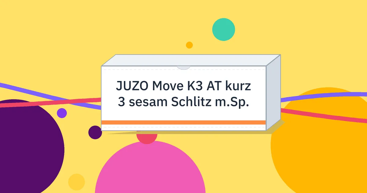 Symbolbild: Packung mit der Aufschrift JUZO Move K3 AT kurz 3 sesam Schlitz m.Sp. (PZN 20684147) – Verfügbarkeit und Bezug in Apotheken in Frankfurt am Main