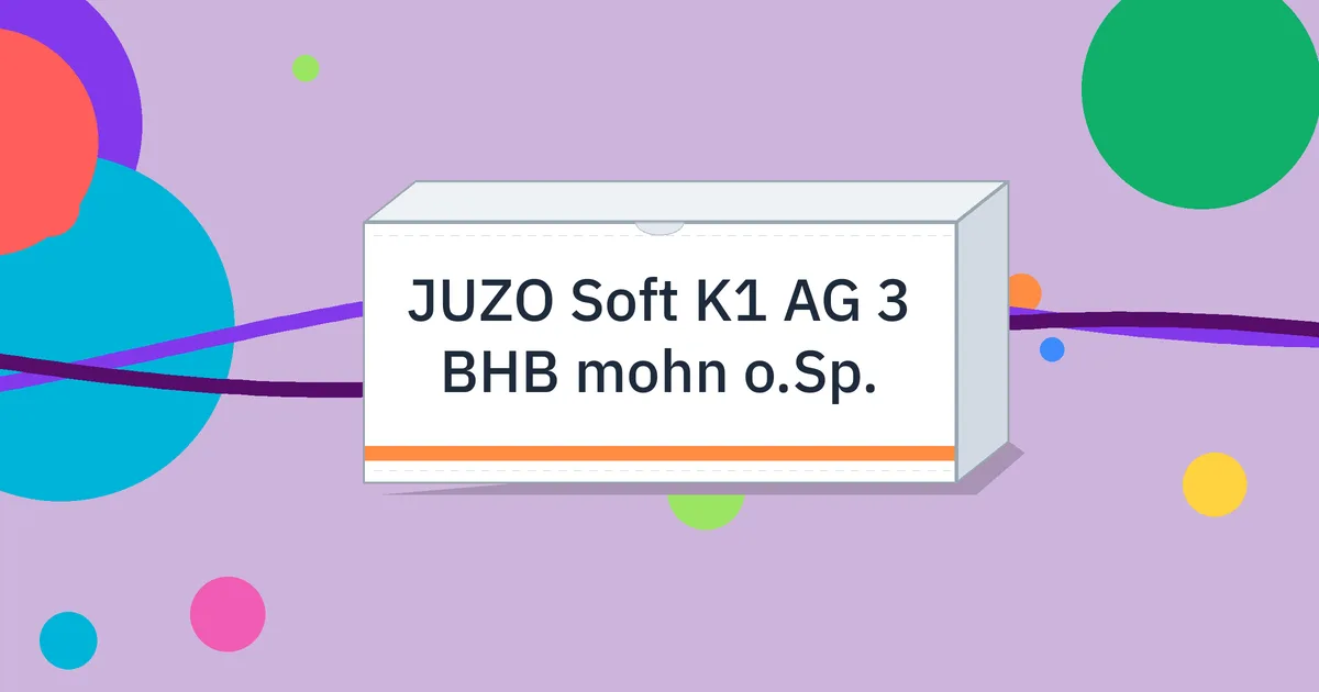 Symbolbild: Packung mit der Aufschrift JUZO Soft K1 AG 3 BHB mohn o.Sp. (PZN 14821798) – Verfügbarkeit und Bezug in Apotheken in Frankfurt am Main