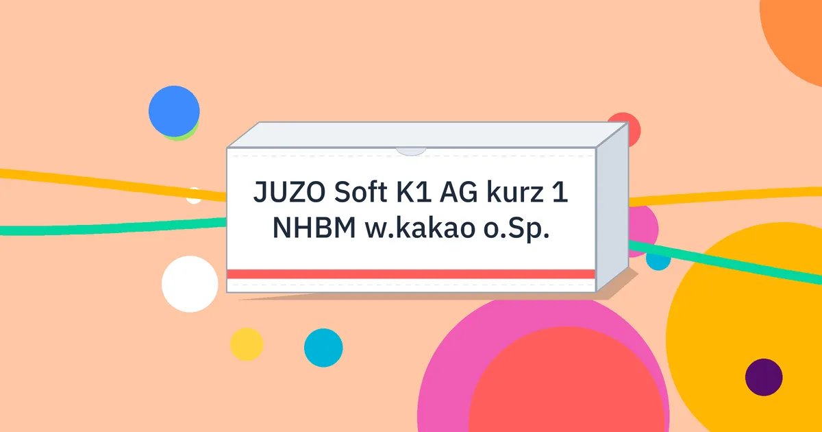 Symbolbild: Packung mit der Aufschrift JUZO Soft K1 AG kurz 1 NHBM w.kakao o.Sp. (PZN 14996173) – Verfügbarkeit und Bezug in Apotheken in Frankfurt am Main