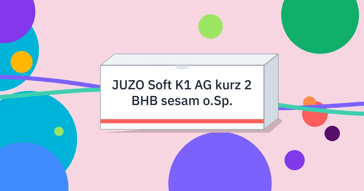 Symbolbild: Packung mit der Aufschrift JUZO Soft K1 AG kurz 2 BHB sesam o.Sp. (PZN 14822823) – Verfügbarkeit und Bezug in Apotheken in Frankfurt am Main