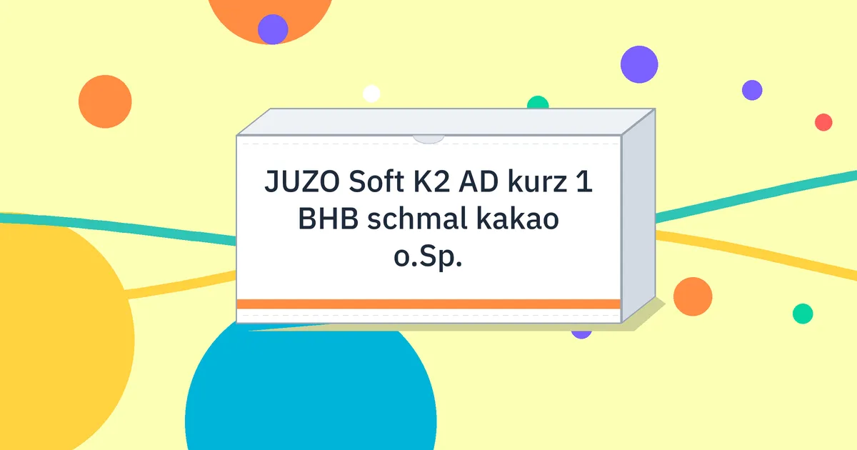 Symbolbild: Packung mit der Aufschrift JUZO Soft K2 AD kurz 1 BHB schmal kakao o.Sp. (PZN 15468039) – Verfügbarkeit und Bezug in Apotheken in Frankfurt am Main