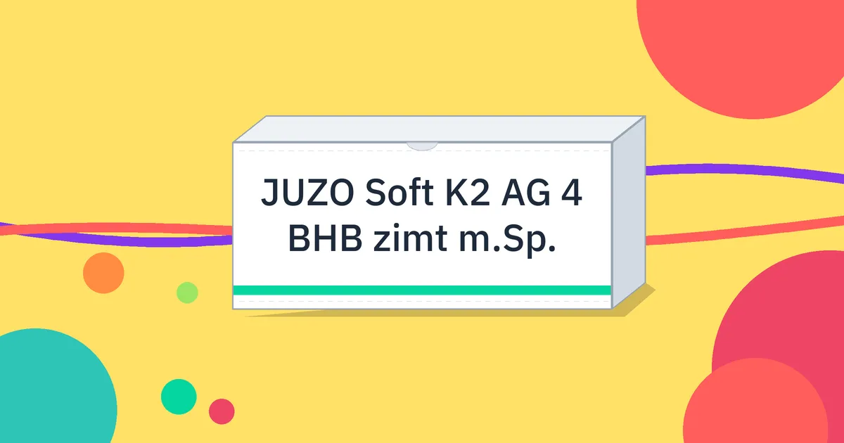 Symbolbild: Packung mit der Aufschrift JUZO Soft K2 AG 4 BHB zimt m.Sp. (PZN 14824727) – Verfügbarkeit und Bezug in Apotheken in Frankfurt am Main