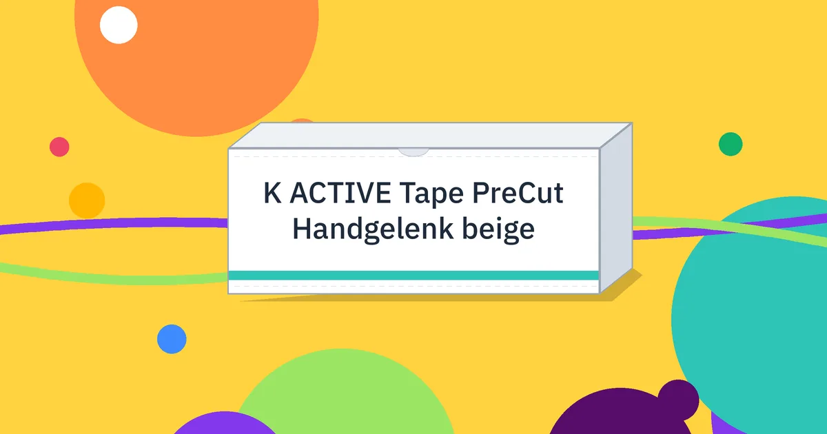 Symbolbild: Packung mit der Aufschrift K ACTIVE Tape PreCut Handgelenk beige (PZN 06936317) – Verfügbarkeit und Bezug in Apotheken in Frankfurt am Main