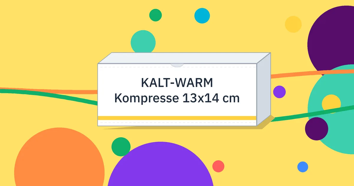 Symbolbild: Packung mit der Aufschrift KALT-WARM Kompresse 13x14 cm (PZN 00173249) – Verfügbarkeit und Bezug in Apotheken in Frankfurt am Main