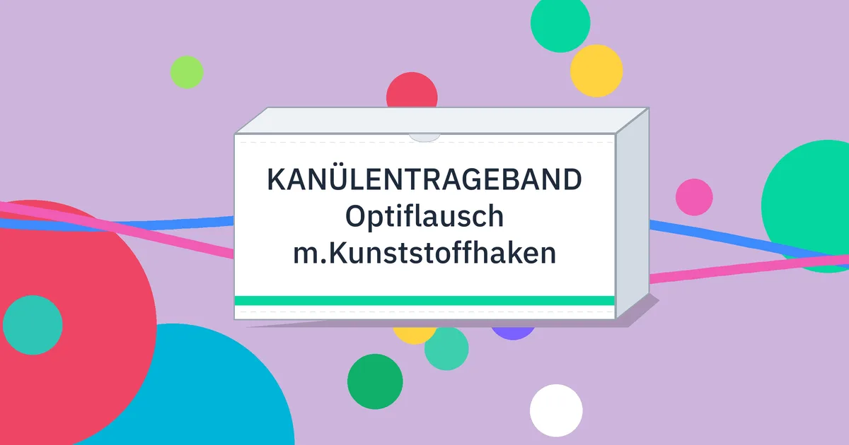 Symbolbild: Packung mit der Aufschrift KANÜLENTRAGEBAND Optiflausch m.Kunststoffhaken (PZN 04311300) – Verfügbarkeit und Bezug in Apotheken in Frankfurt am Main