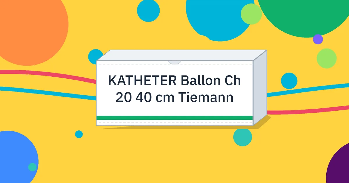 Symbolbild: Packung mit der Aufschrift KATHETER Ballon Ch 20 40 cm Tiemann (PZN 01730752) – Verfügbarkeit und Bezug in Apotheken in Frankfurt am Main