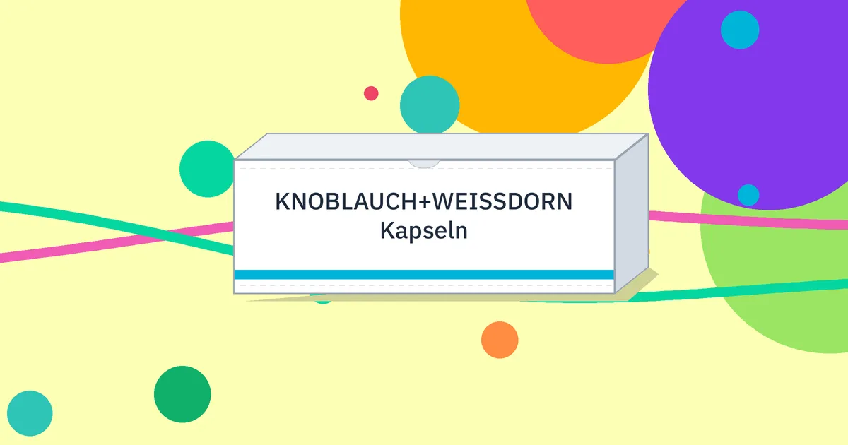 Symbolbild: Packung mit der Aufschrift KNOBLAUCH+WEISSDORN Kapseln (PZN 09279877) – Verfügbarkeit und Bezug in Apotheken in Frankfurt am Main