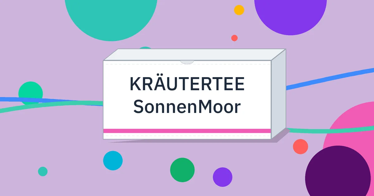 Symbolbild: Packung mit der Aufschrift KRÄUTERTEE SonnenMoor (PZN 16154455) – Verfügbarkeit und Bezug in Apotheken in Frankfurt am Main
