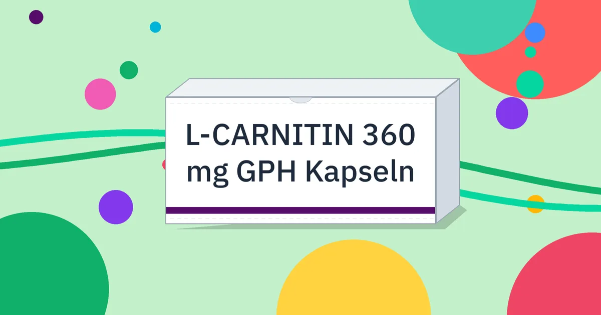 Symbolbild: Packung mit der Aufschrift L-CARNITIN 360 mg GPH Kapseln (PZN 07605634) – Verfügbarkeit und Bezug in Apotheken in Frankfurt am Main