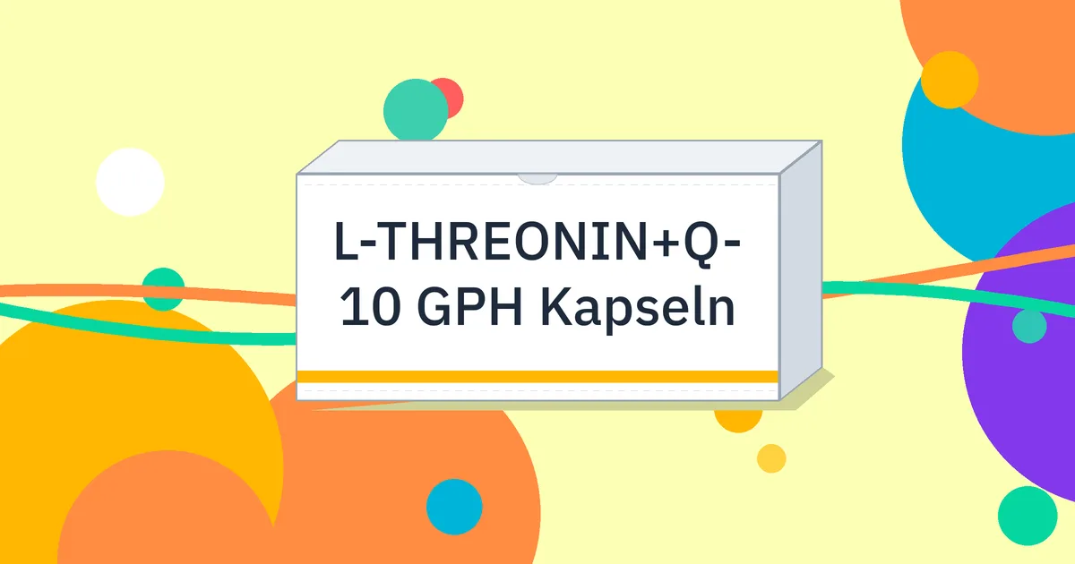 Symbolbild: Packung mit der Aufschrift L-THREONIN+Q-10 GPH Kapseln (PZN 04131667) – Verfügbarkeit und Bezug in Apotheken in Frankfurt am Main