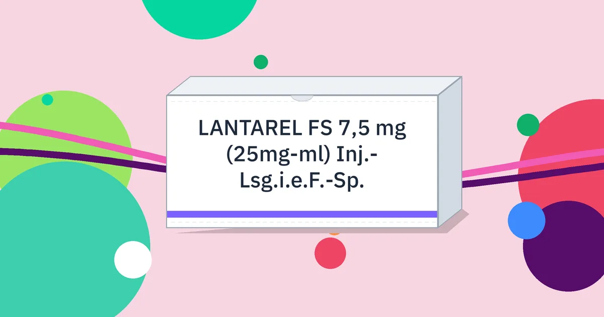 Symbolbild: Packung mit der Aufschrift LANTAREL FS 7,5 mg (25mg-ml) Inj.-Lsg.i.e.F.-Sp. (PZN 09221398) – Verfügbarkeit und Bezug in Apotheken in Frankfurt am Main