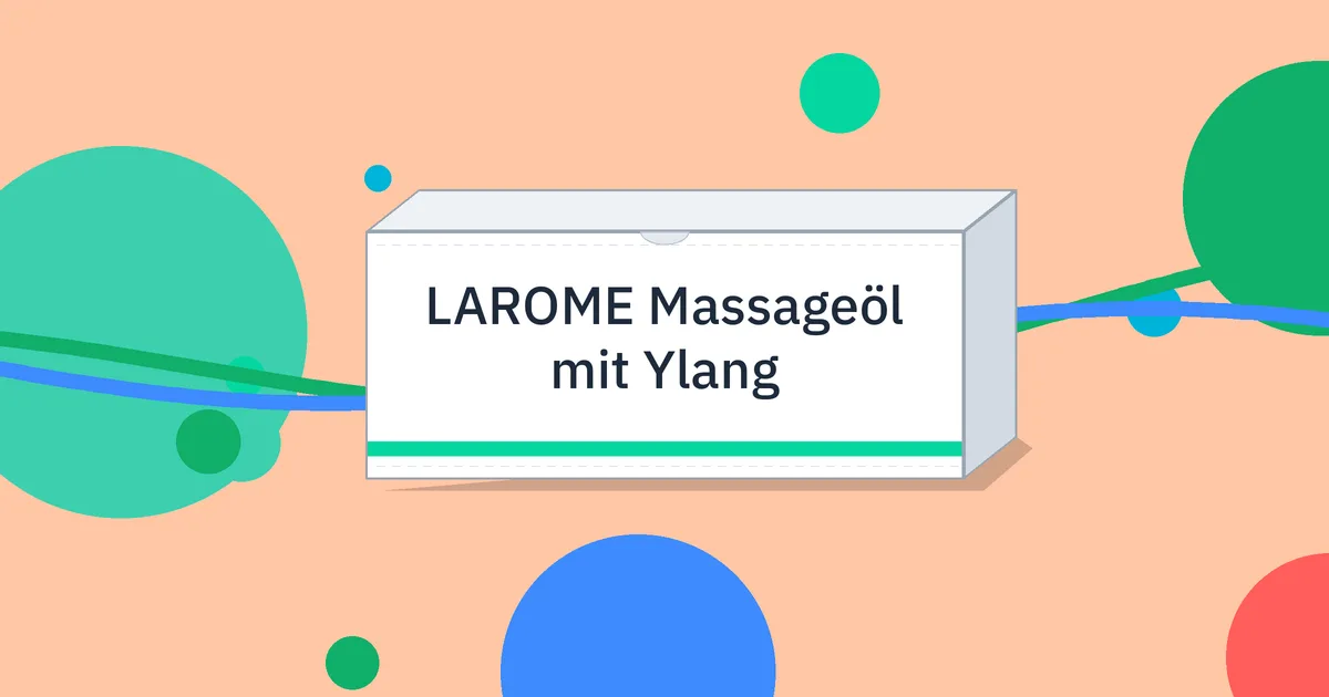 Symbolbild: Packung mit der Aufschrift LAROME Massageöl mit Ylang (PZN 06817251) – Verfügbarkeit und Bezug in Apotheken in Frankfurt am Main