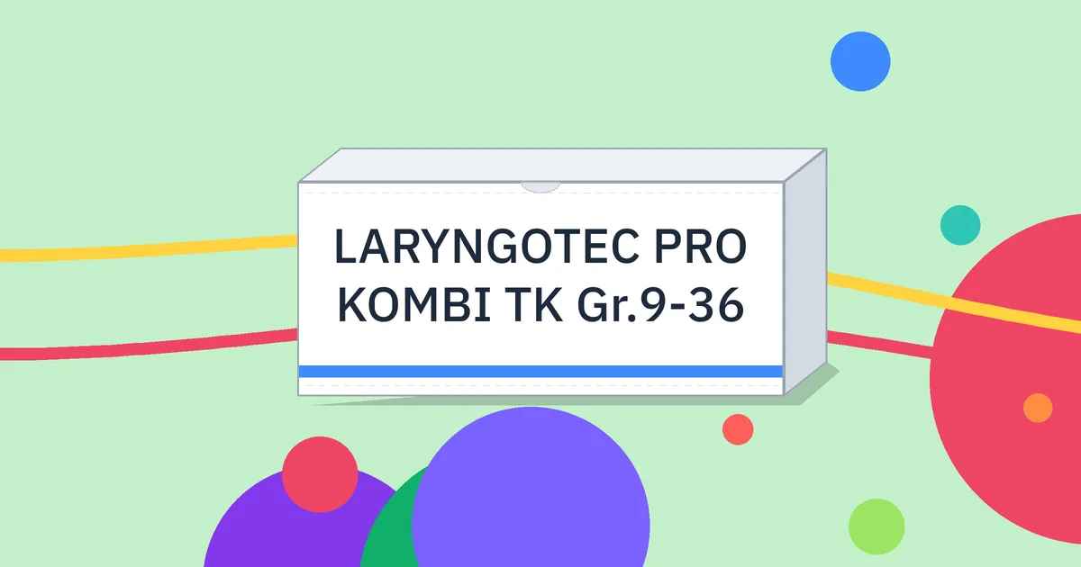 Symbolbild: Packung mit der Aufschrift LARYNGOTEC PRO KOMBI TK Gr.9-36 (PZN 16740957) – Verfügbarkeit und Bezug in Apotheken in Frankfurt am Main
