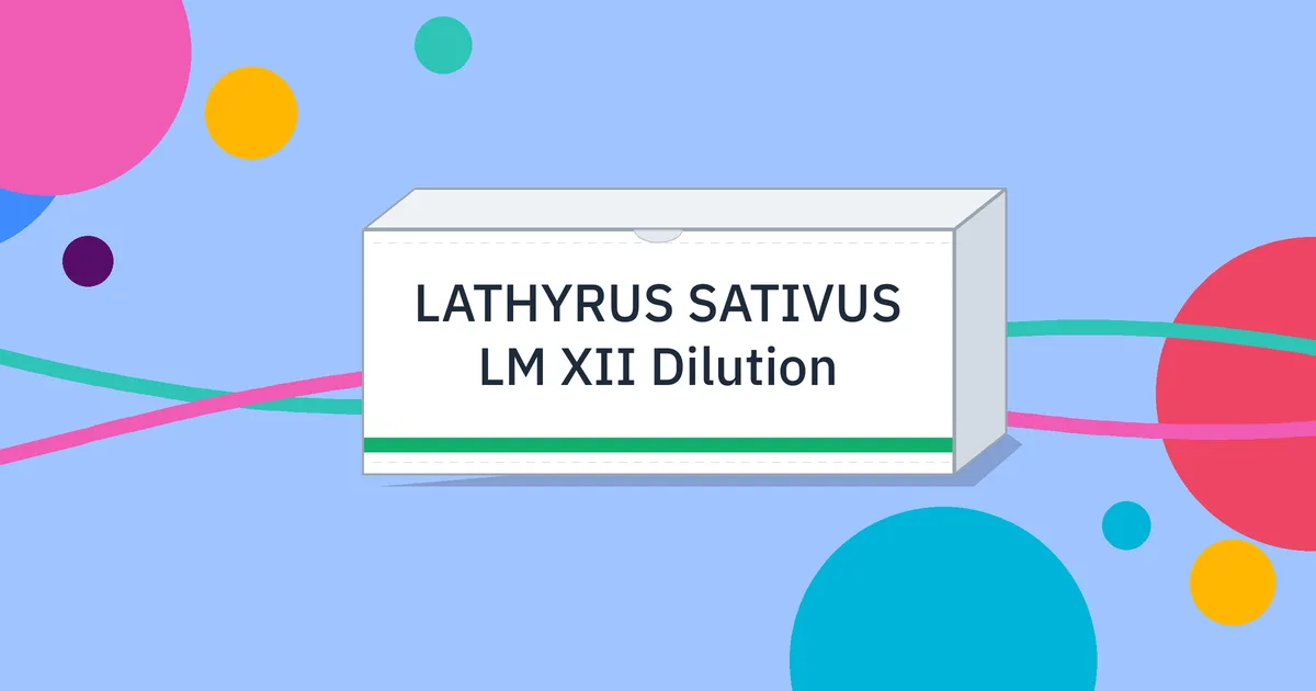 Symbolbild: Packung mit der Aufschrift LATHYRUS SATIVUS LM XII Dilution (PZN 04495895) – Verfügbarkeit und Bezug in Apotheken in Frankfurt am Main