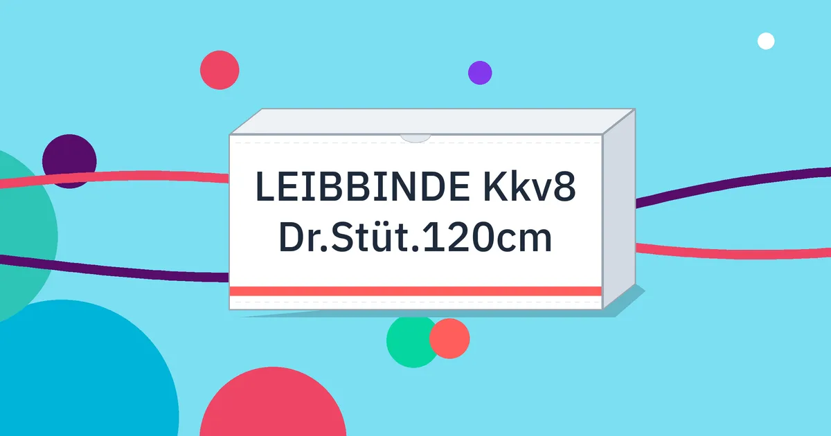 Symbolbild: Packung mit der Aufschrift LEIBBINDE Kkv8 Dr.Stüt.120cm (PZN 01732337) – Verfügbarkeit und Bezug in Apotheken in Frankfurt am Main