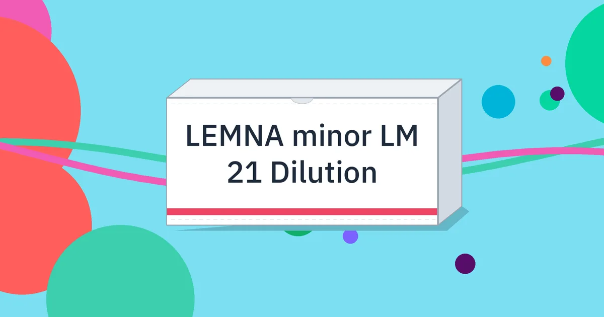 Symbolbild: Packung mit der Aufschrift LEMNA minor LM 21 Dilution (PZN 13525075) – Verfügbarkeit und Bezug in Apotheken in Frankfurt am Main