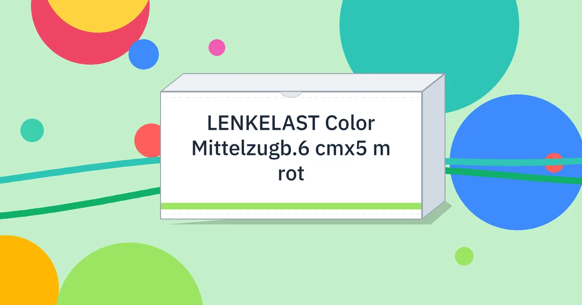 Symbolbild: Packung mit der Aufschrift LENKELAST Color Mittelzugb.6 cmx5 m rot (PZN 01467510) – Verfügbarkeit und Bezug in Apotheken in Frankfurt am Main