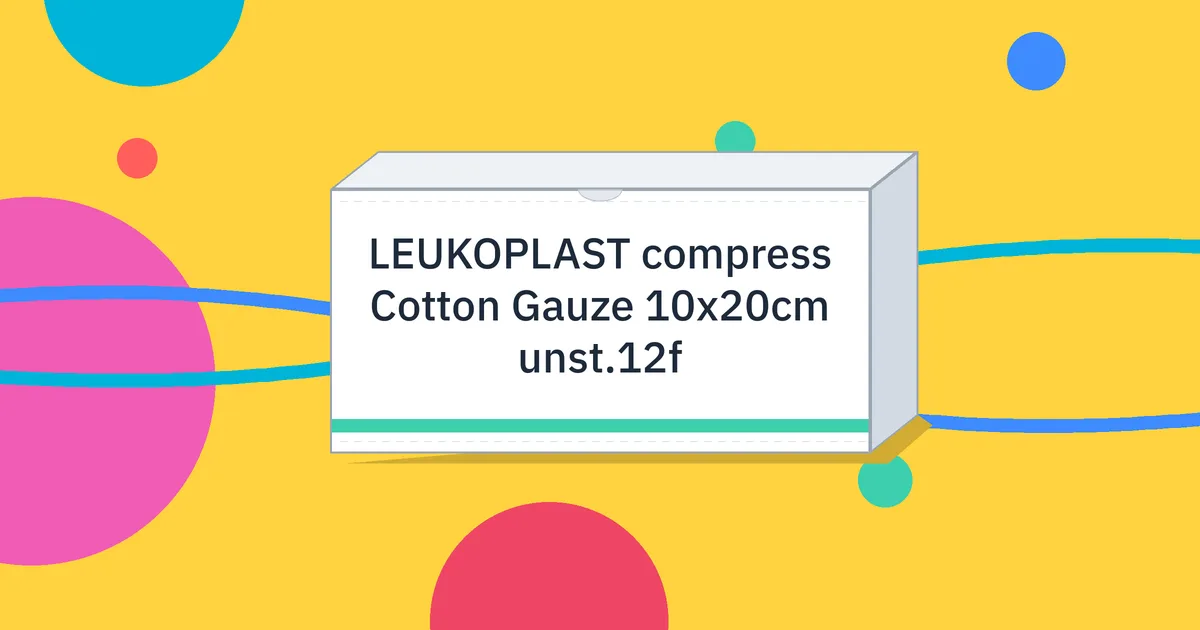 Symbolbild: Packung mit der Aufschrift LEUKOPLAST compress Cotton Gauze 10x20cm unst.12f (PZN 19064304) – Verfügbarkeit und Bezug in Apotheken in Frankfurt am Main