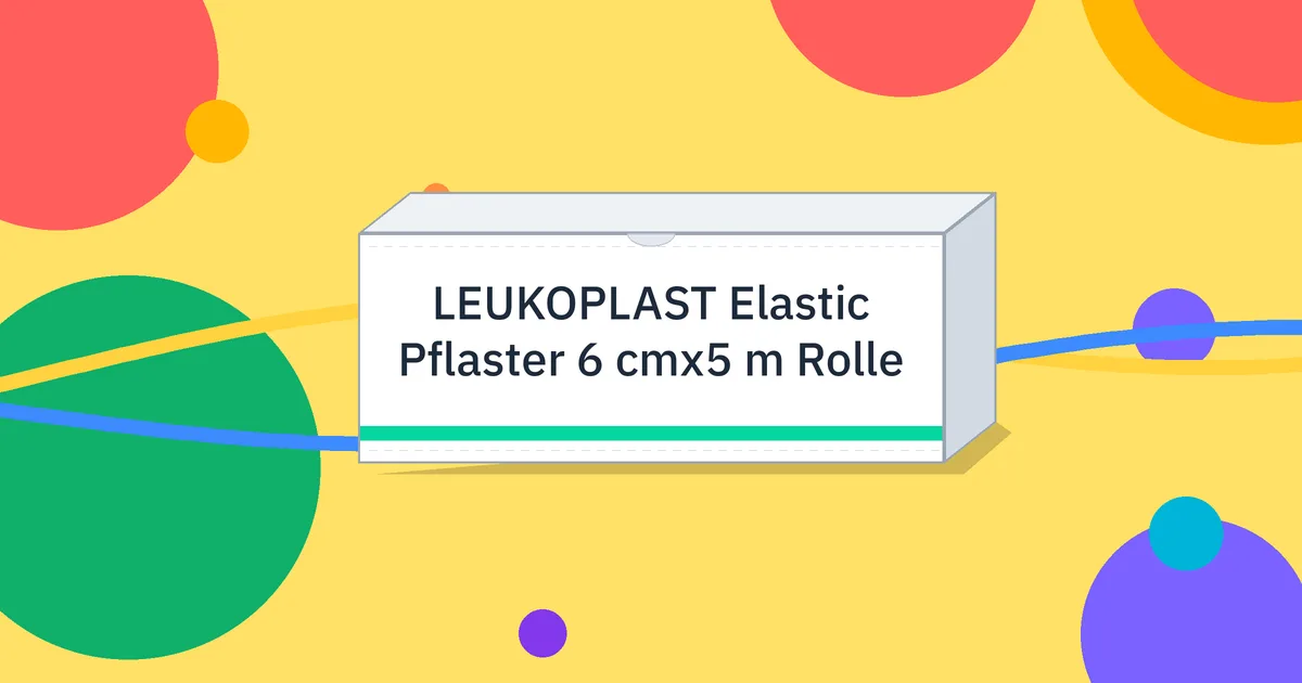 Symbolbild: Packung mit der Aufschrift LEUKOPLAST Elastic Pflaster 6 cmx5 m Rolle (PZN 14061933) – Verfügbarkeit und Bezug in Apotheken in Frankfurt am Main