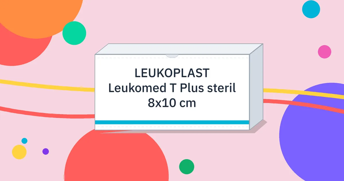 Symbolbild: Packung mit der Aufschrift LEUKOPLAST Leukomed T Plus steril 8x10 cm (PZN 14220076) – Verfügbarkeit und Bezug in Apotheken in Frankfurt am Main