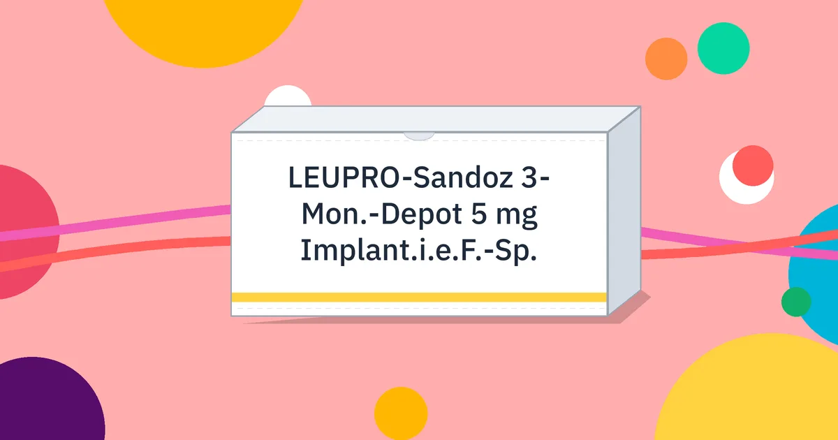 Symbolbild: Packung mit der Aufschrift LEUPRO-Sandoz 3-Mon.-Depot 5 mg Implant.i.e.F.-Sp. (PZN 18013983) – Verfügbarkeit und Bezug in Apotheken in Frankfurt am Main