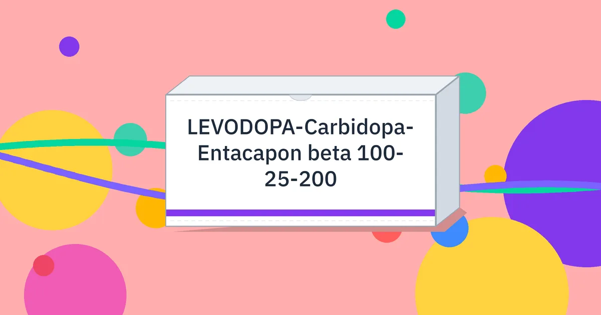 Symbolbild: Packung mit der Aufschrift LEVODOPA-Carbidopa-Entacapon beta 100-25-200 (PZN 10324577) – Verfügbarkeit und Bezug in Apotheken in Frankfurt am Main