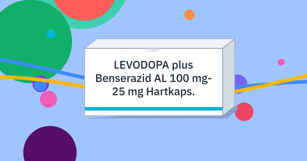 Symbolbild: Packung mit der Aufschrift LEVODOPA plus Benserazid AL 100 mg-25 mg Hartkaps. (PZN 12565747) – Verfügbarkeit und Bezug in Apotheken in Frankfurt am Main