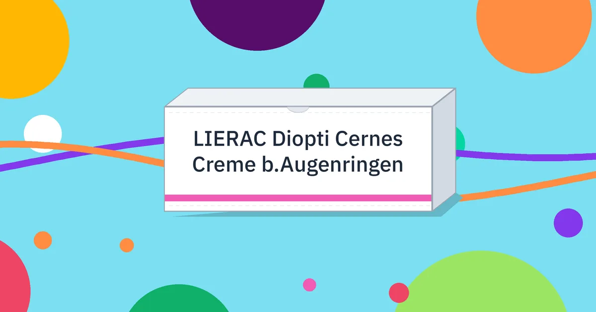 Symbolbild: Packung mit der Aufschrift LIERAC Diopti Cernes Creme b.Augenringen (PZN 19177899) – Verfügbarkeit und Bezug in Apotheken in Frankfurt am Main