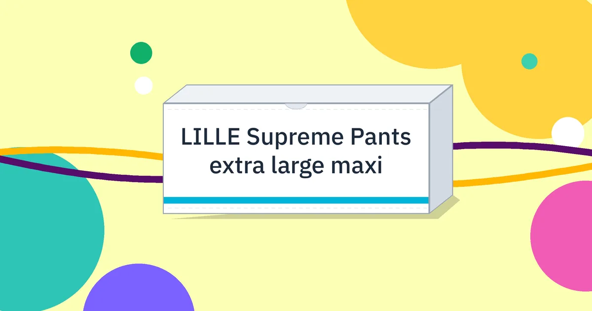 Symbolbild: Packung mit der Aufschrift LILLE Supreme Pants extra large maxi (PZN 10170921) – Verfügbarkeit und Bezug in Apotheken in Frankfurt am Main