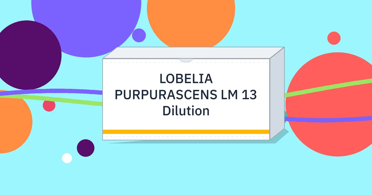 Symbolbild: Packung mit der Aufschrift LOBELIA PURPURASCENS LM 13 Dilution (PZN 13534312) – Verfügbarkeit und Bezug in Apotheken in Frankfurt am Main