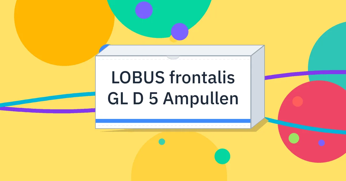 Symbolbild: Packung mit der Aufschrift LOBUS frontalis GL D 5 Ampullen (PZN 04626297) – Verfügbarkeit und Bezug in Apotheken in Frankfurt am Main