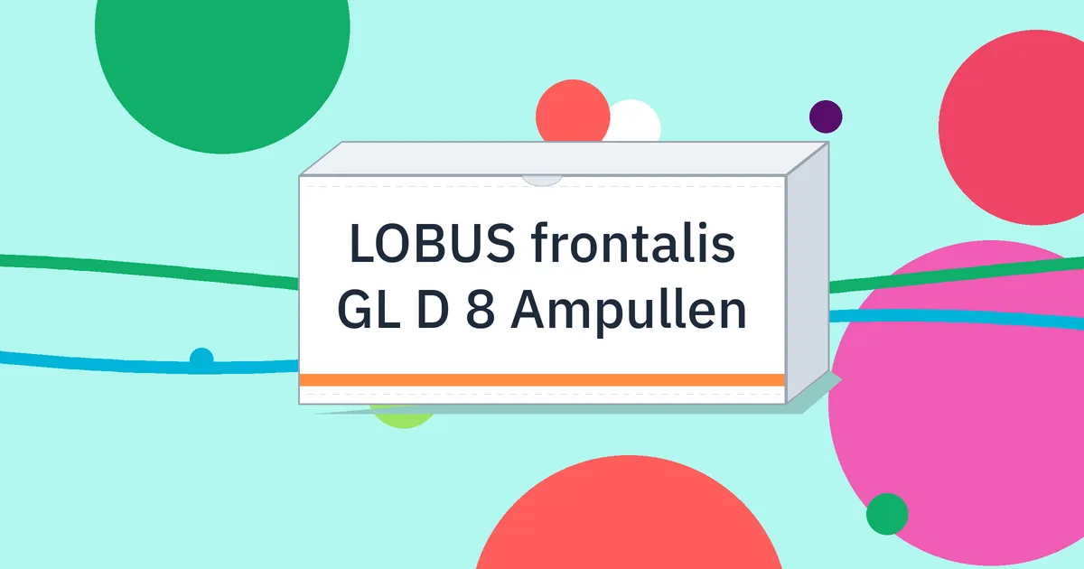 Symbolbild: Packung mit der Aufschrift LOBUS frontalis GL D 8 Ampullen (PZN 04619498) – Verfügbarkeit und Bezug in Apotheken in Frankfurt am Main